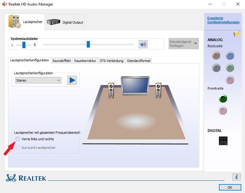 Nach Win 10 Pro Installation kein Realtek HD Audio Manager mehr & "anderer" Sound ...