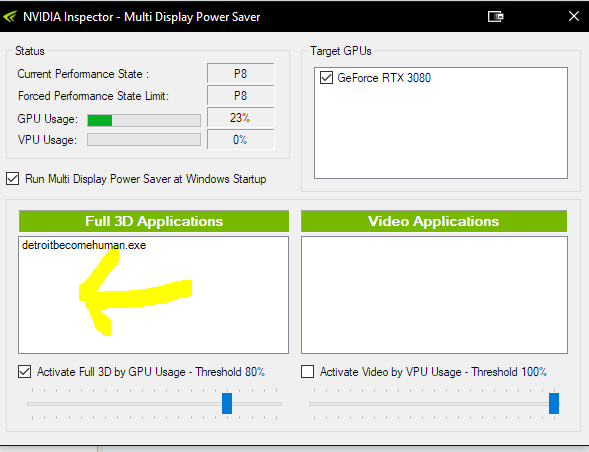 Energiesparen mit NVinspector: Suche ".exe", die sich mit Spielen von ...