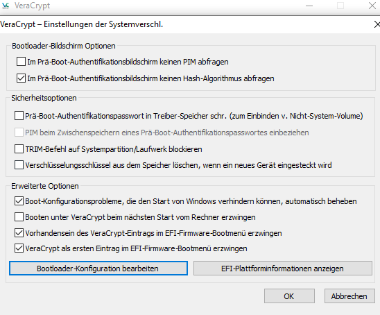 veracrypt hat verschiedene bootloader, einer ist schwer verbuggt | ComputerBase Forum