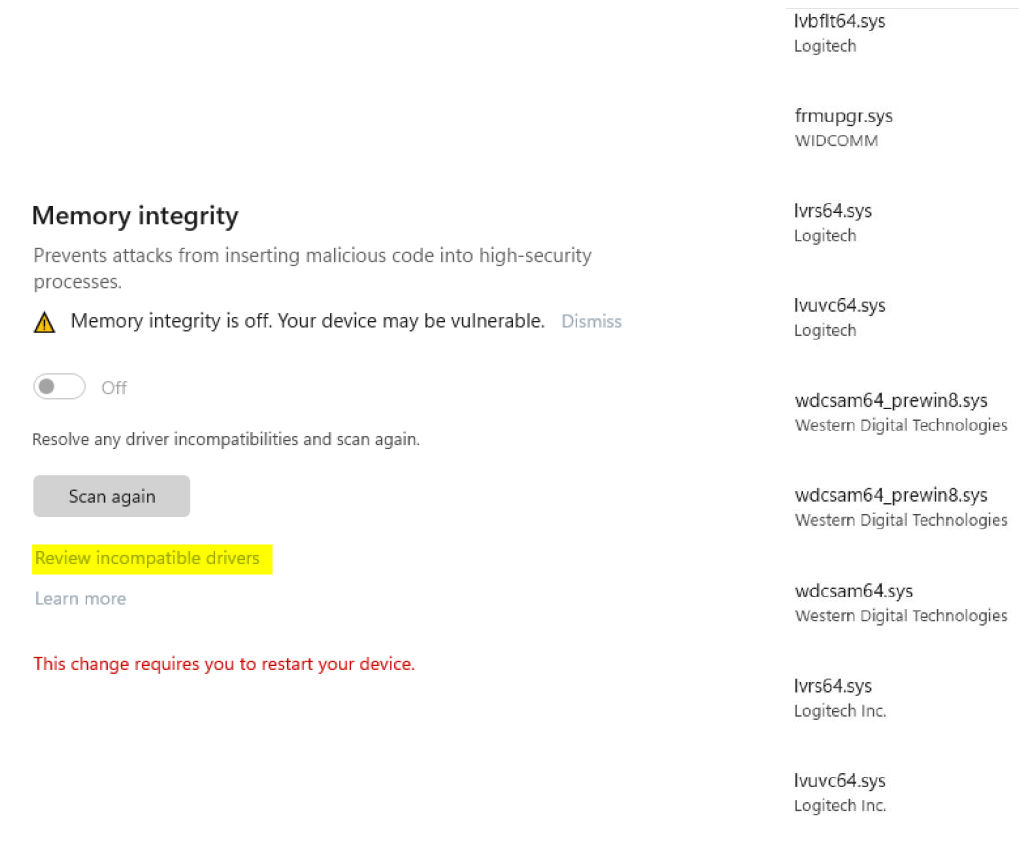 Memory Integrity bleibt OFF - Habe schon alles versucht | ComputerBase Forum