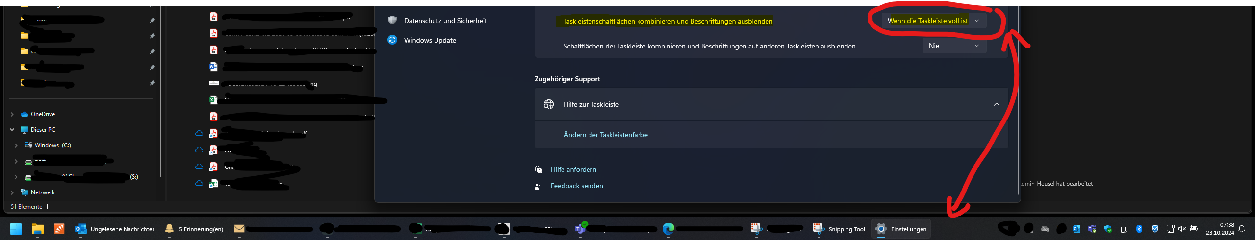 Verhalten der Taskleiste - Ausgeblendete Icons trotz Platz auf ...
