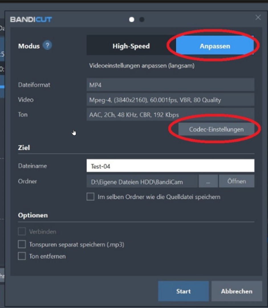 Bandicut: Incorrect Encoding Settings... | ComputerBase Forum