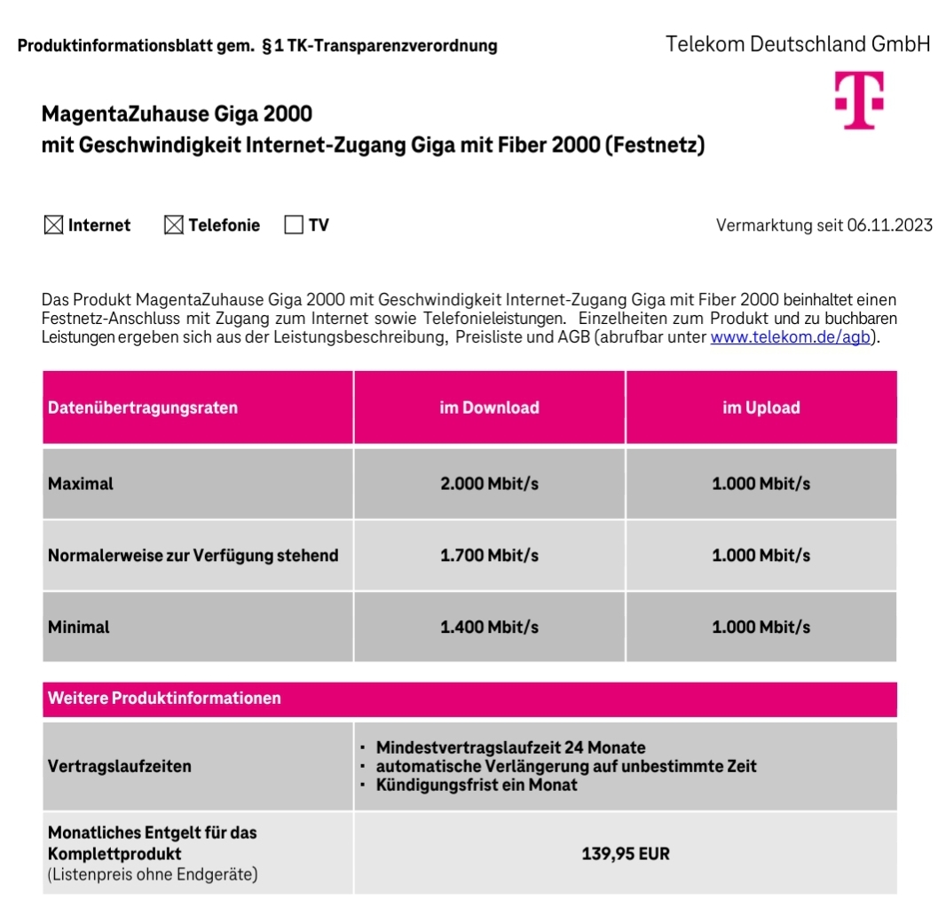 Neuer Tarif der Telekom: MagentaZuhause Giga 2000 | ComputerBase Forum