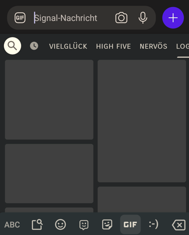 Signal App - GIFs werden bei der Suche nicht mehr geladen ...